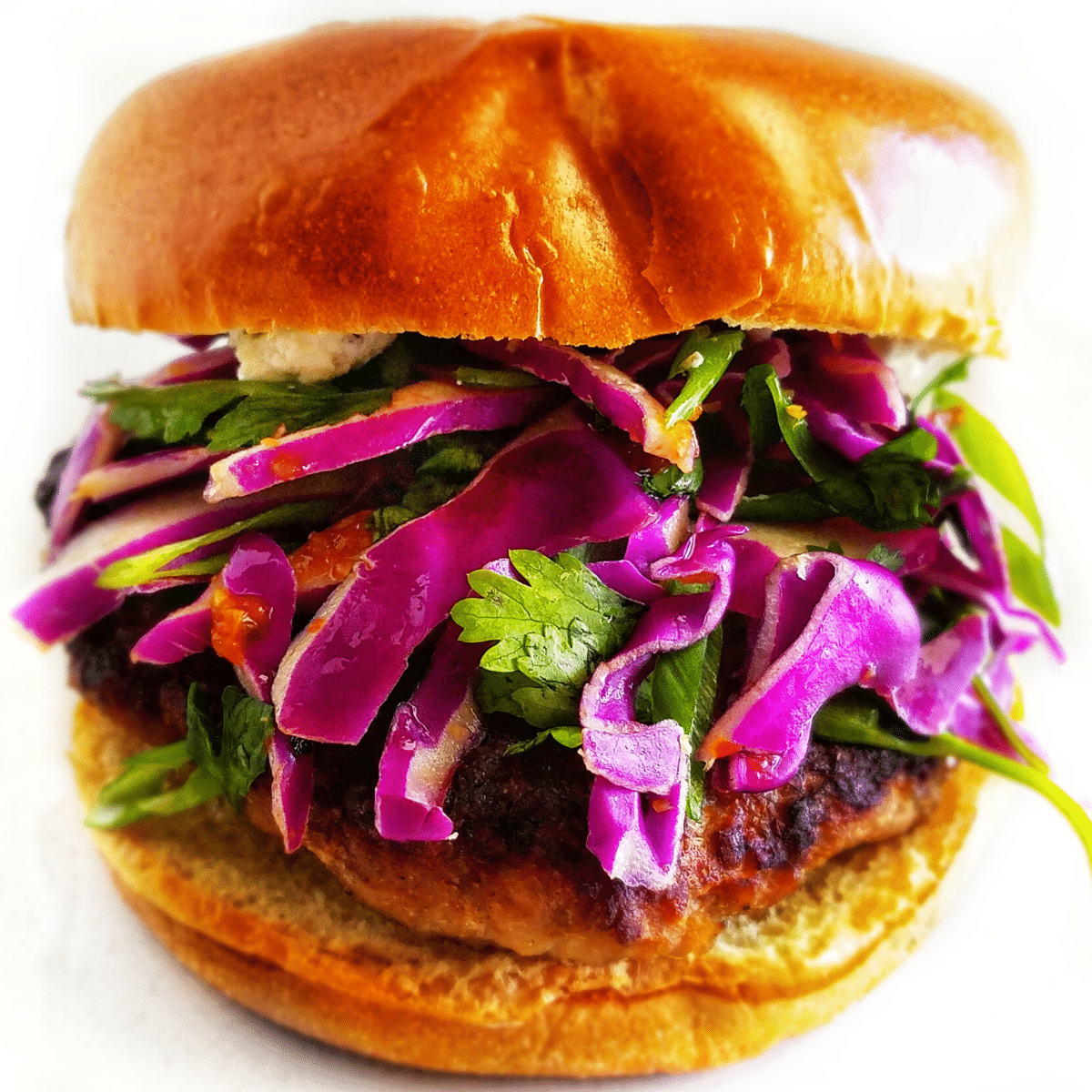 Sweet and spicy pork burgers with cabbage slaw | Mandy Olive