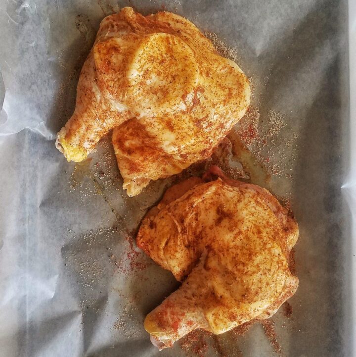 The Secret to Juicy + Crispy Chicken Quarters - Mandy Olive