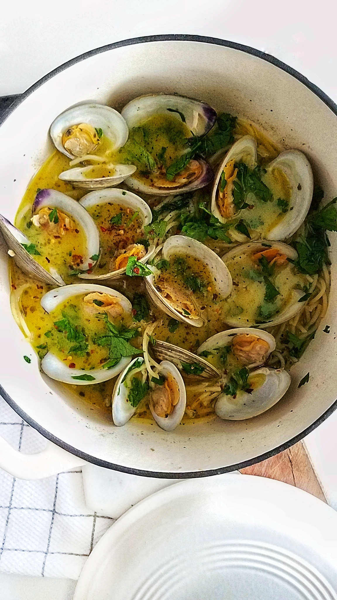 How to make a saucy clam pasta perfect for weeknights | Mandy Olive